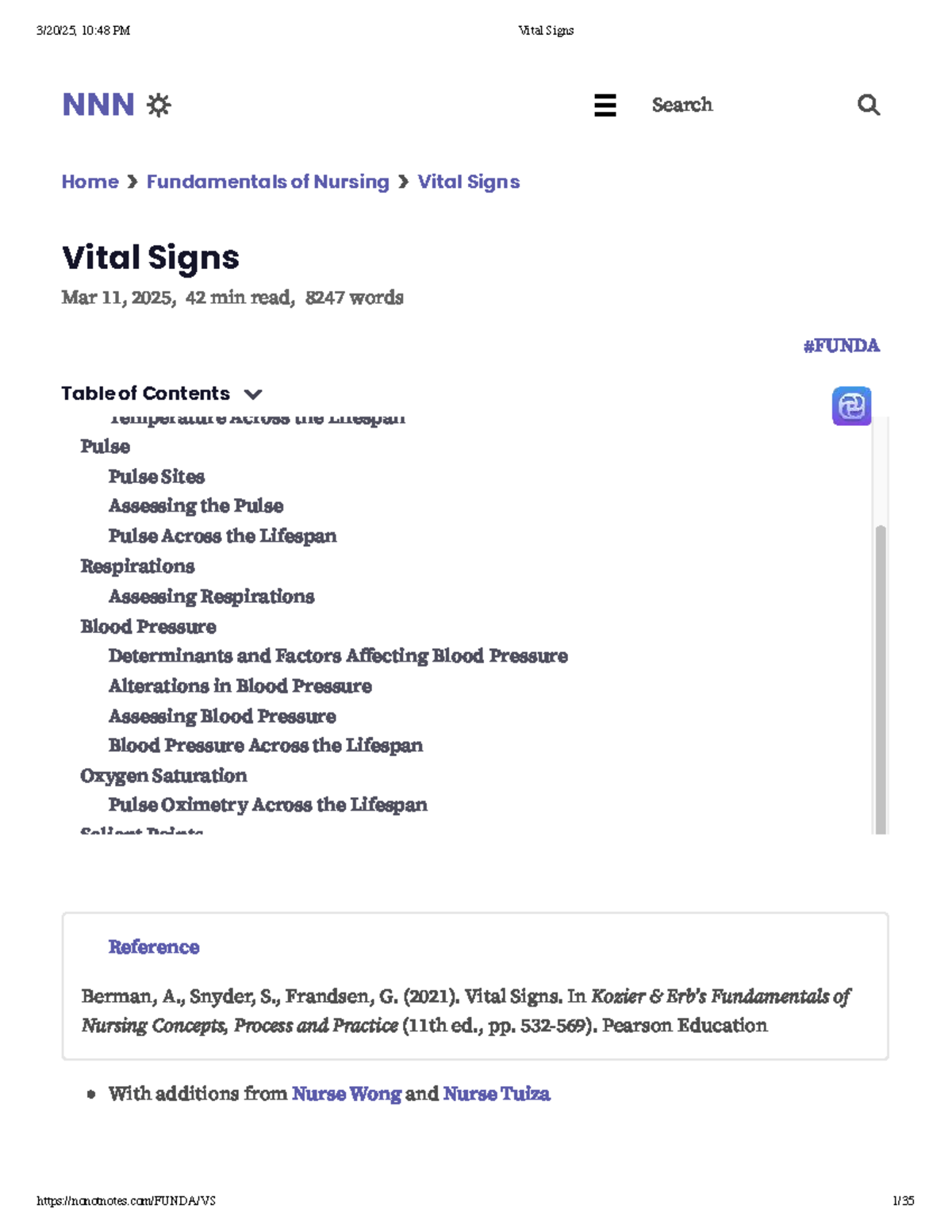 NUR 101: Vital Signs Assessment and Interpretation Notes - Studocu