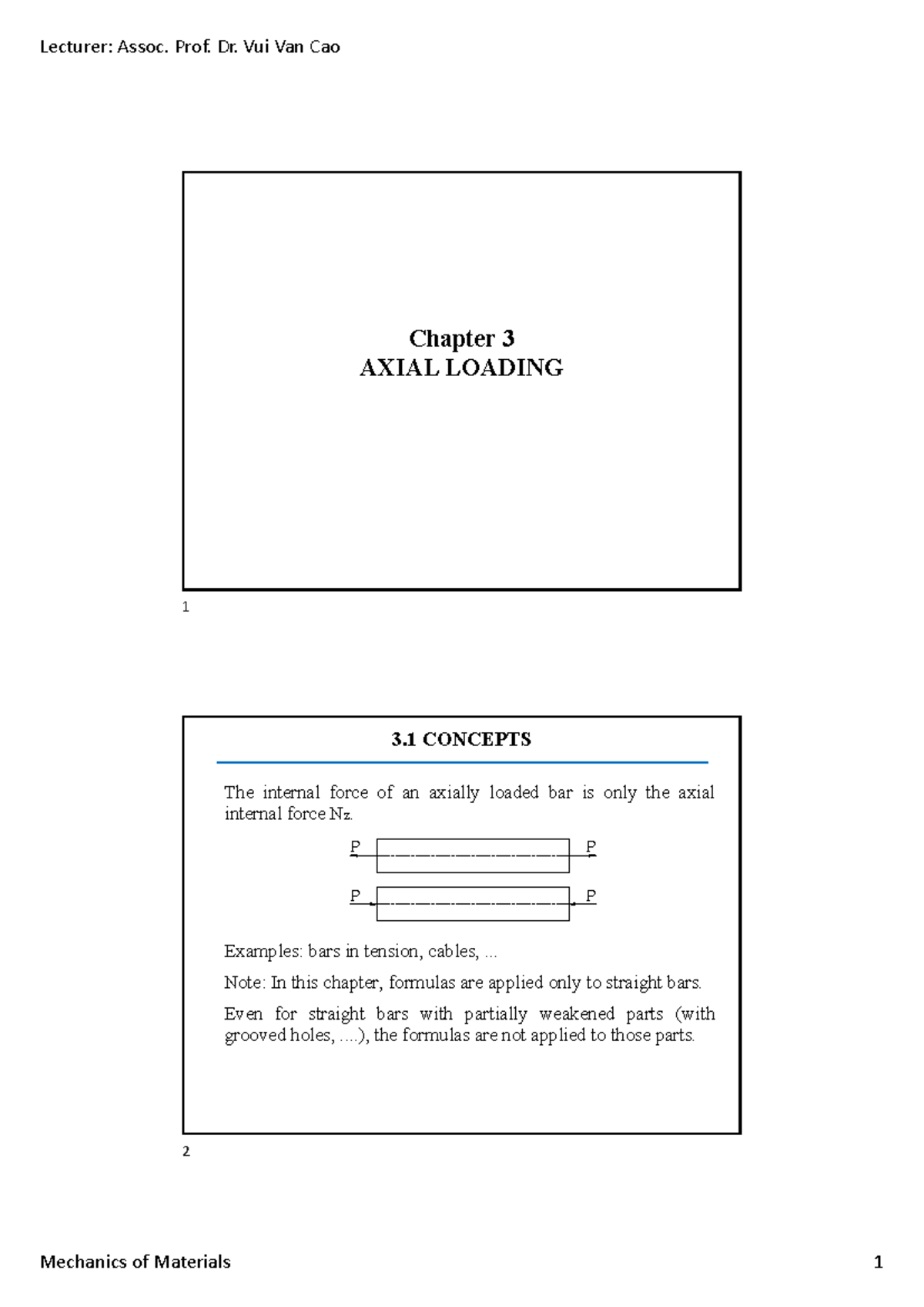 Chapter 3: Axial Loading in Mechanics of Materials (ME 101) - Studocu