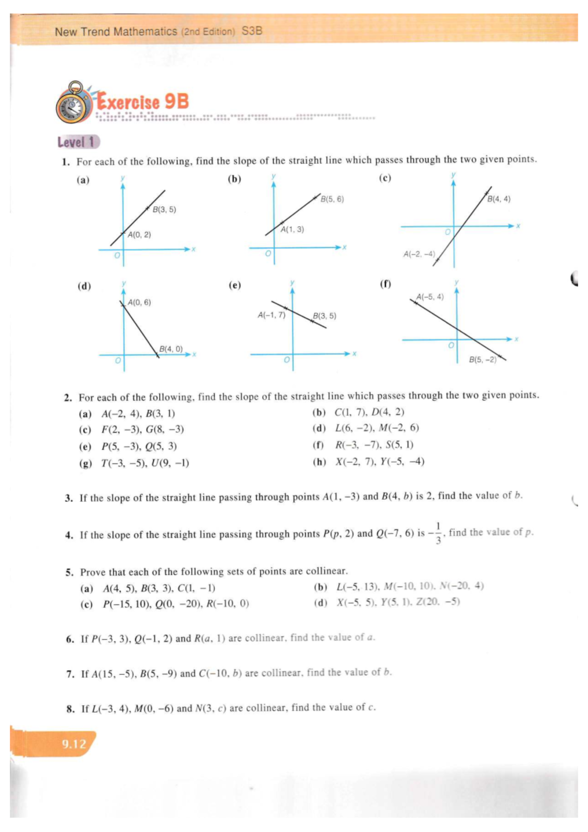 Ex9B - Coordinate Geometry Slope and Collinearity Problems - Studocu