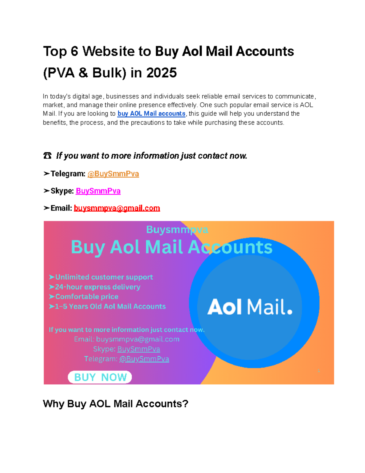 Top 6 Website to Buy Aol Mail Accounts (PVA & Bulk) in 2025 - Top 6 ...