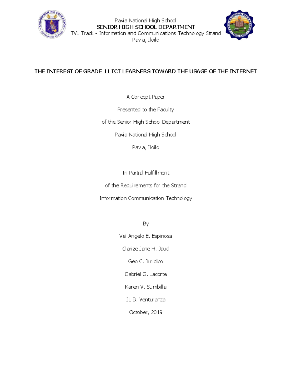 THE Interest OF Grade 11 ICT Learners TO - TVL Track - Information and Communications Technology ...