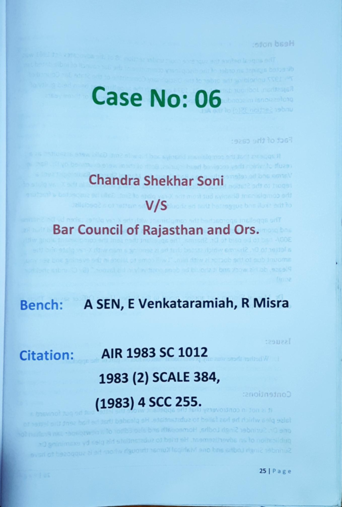 Case Study: Professional Misconduct in Case No. 06 - Chandra Shekhar ...