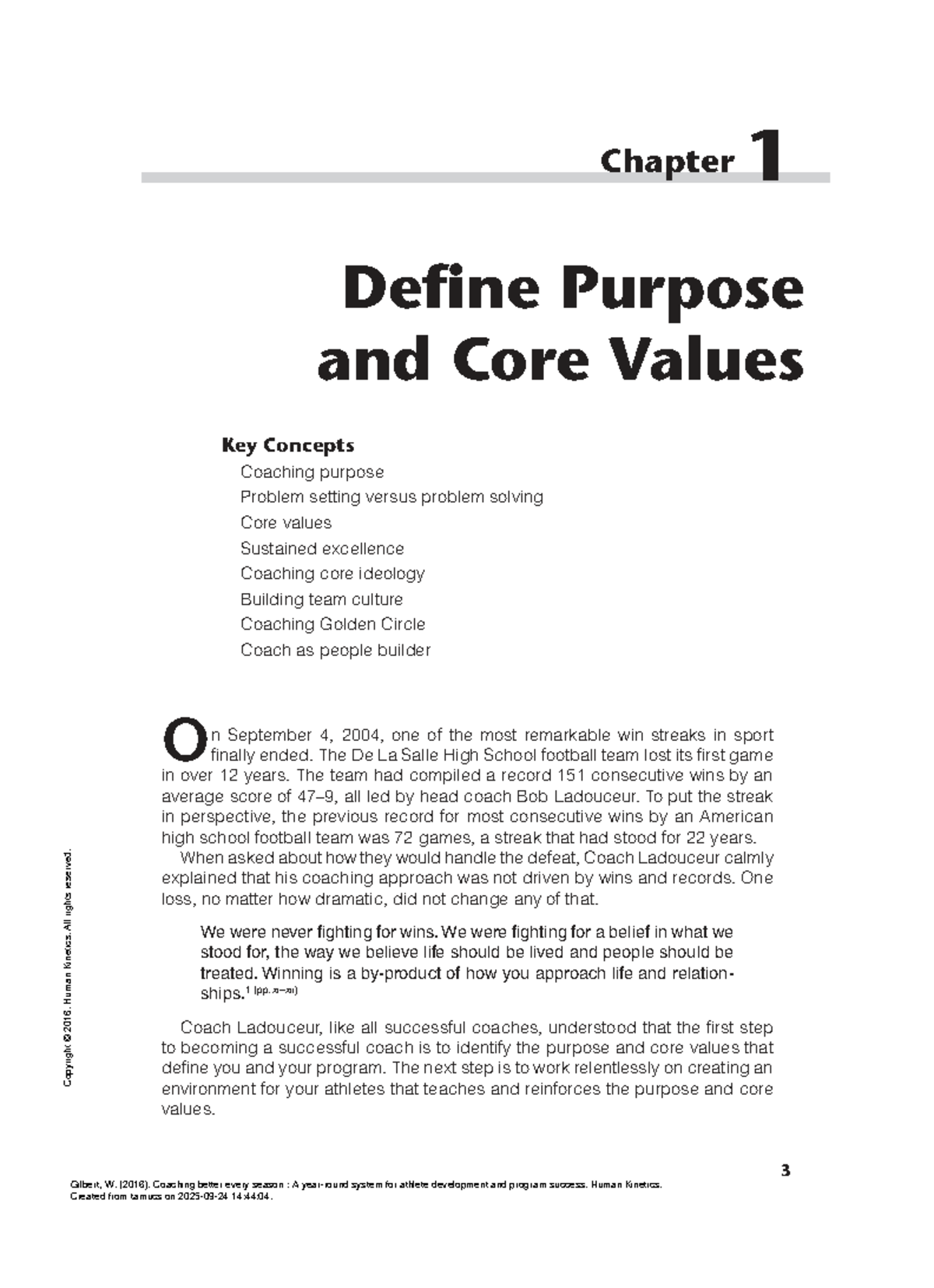 Coaching Better Every Season: Defining Purpose & Core Values in Sports - Studocu