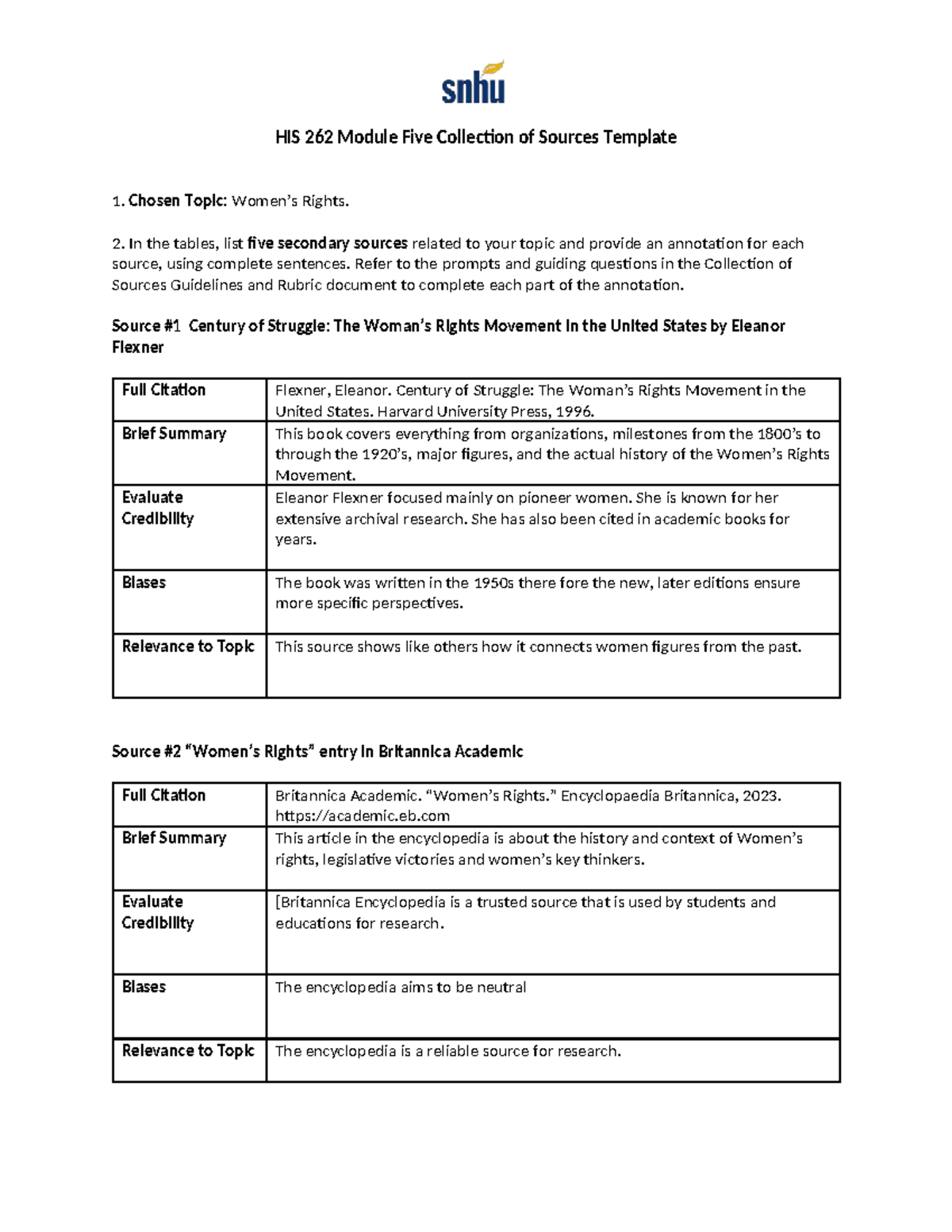 HIS 262 Module 5 Annotated Sources on Rights Movement - Studocu