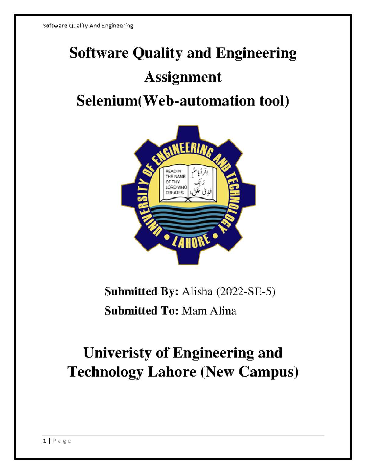 Software Quality and Engineering - Software Quality and Engineering ...