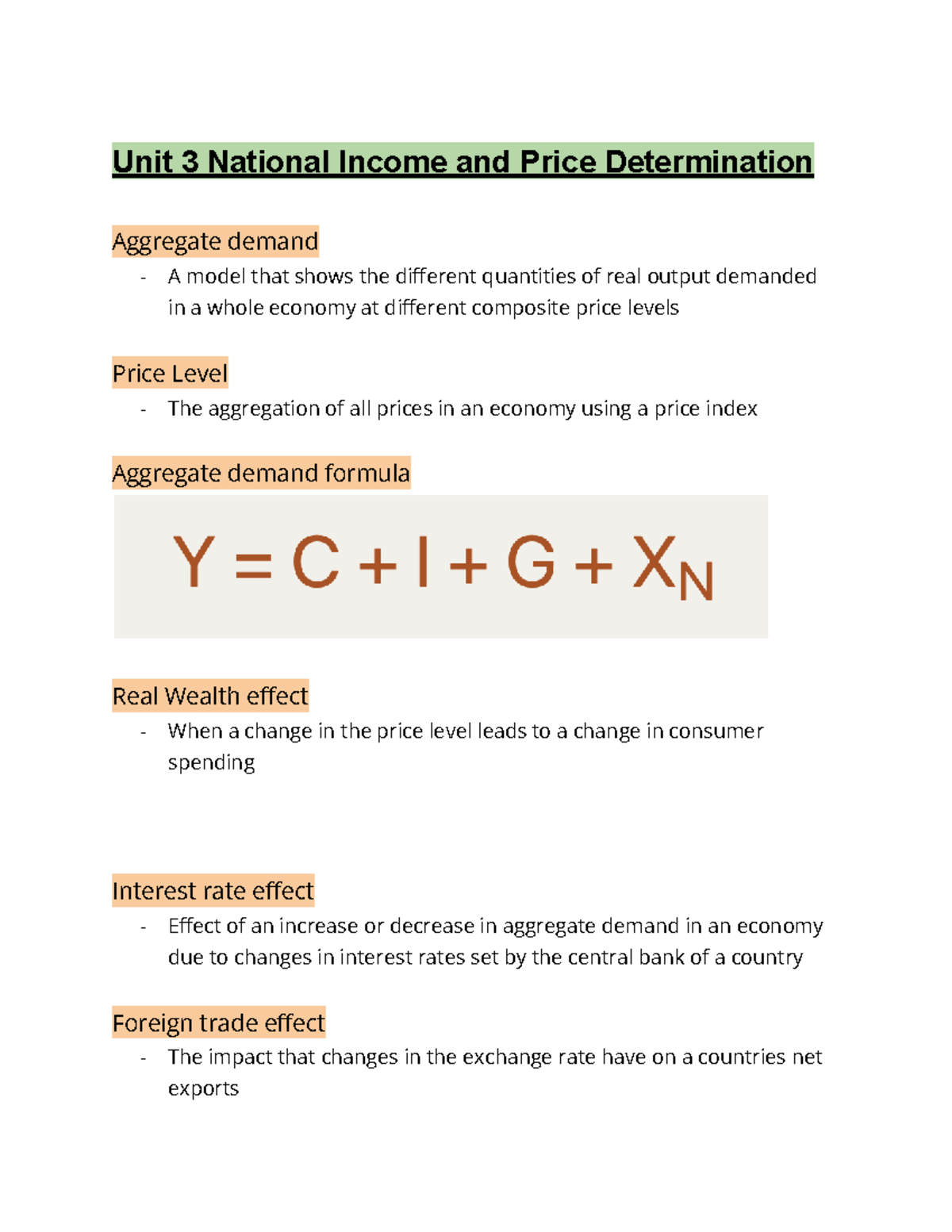 Unit 3 AP Macro: National Income & Price Determination Notes - Unit 3 ...