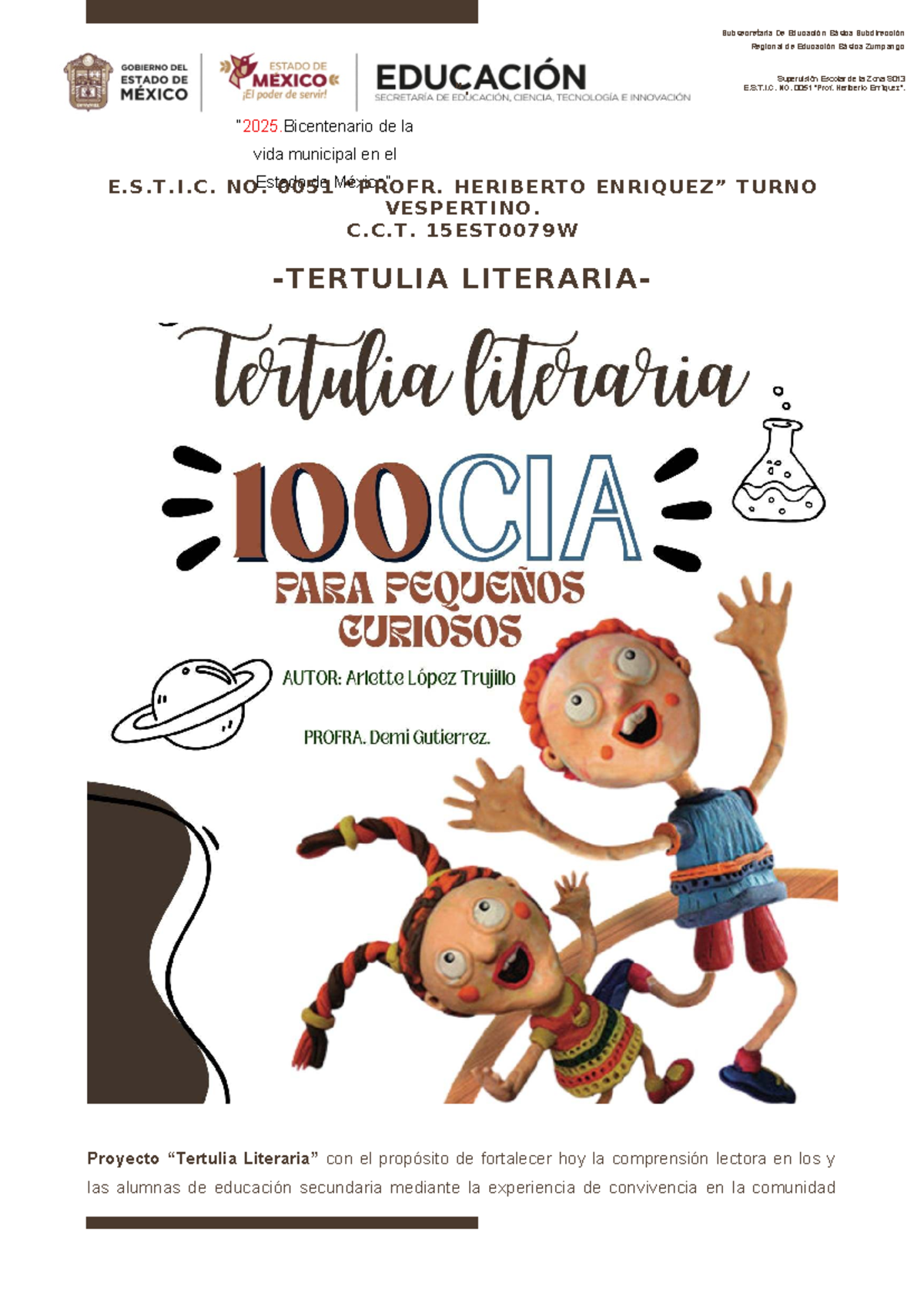 Tertulia Literaria: Comprensión Lectora en Secundaria - E.S.T.I.C. NO ...