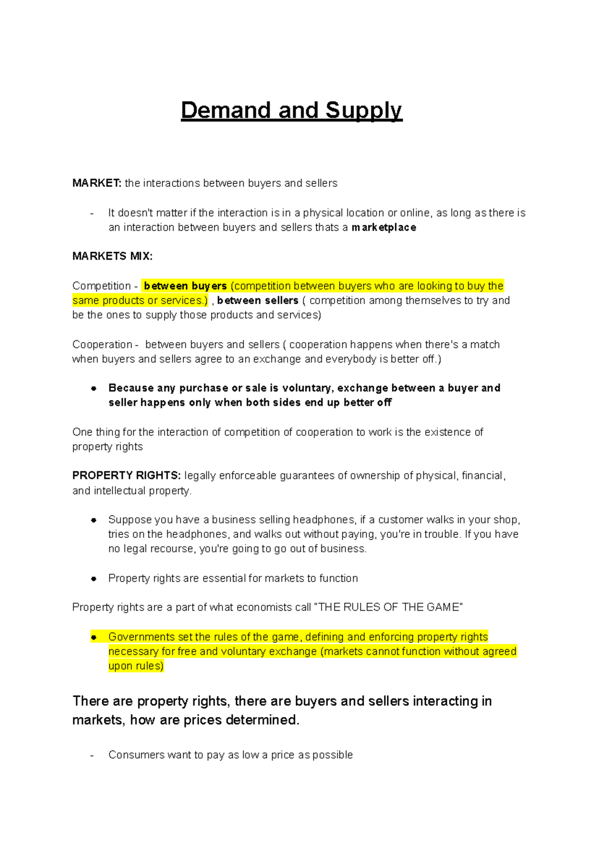 Microecon CH 4: Demand, Supply, and Market Interactions Explained - Studocu