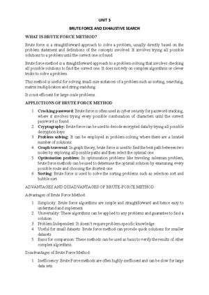 UNIT 4: Decrease and Divide & Conquer Techniques Explained - Studocu