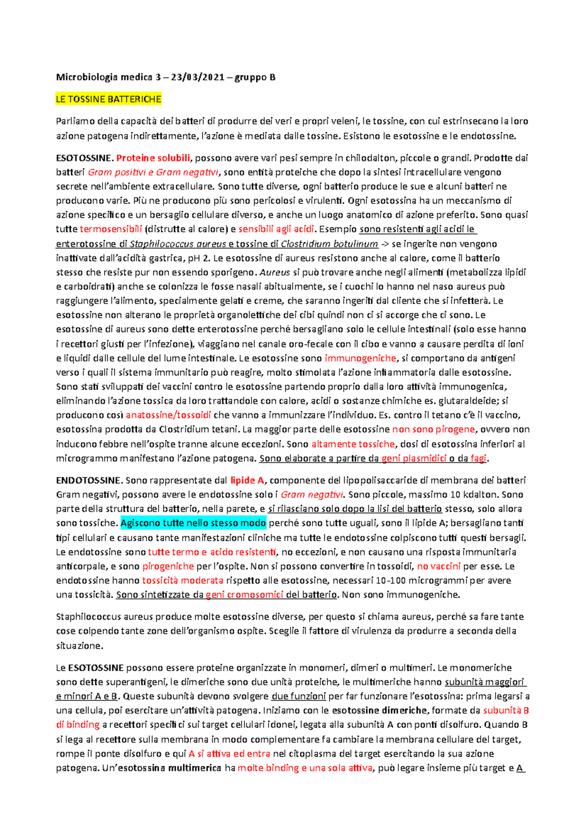 Lezione 3 prof. Azzimonti. Tossine batteriche, Stafilococchi. - Microbiologia medica 3 – 23/03 ...