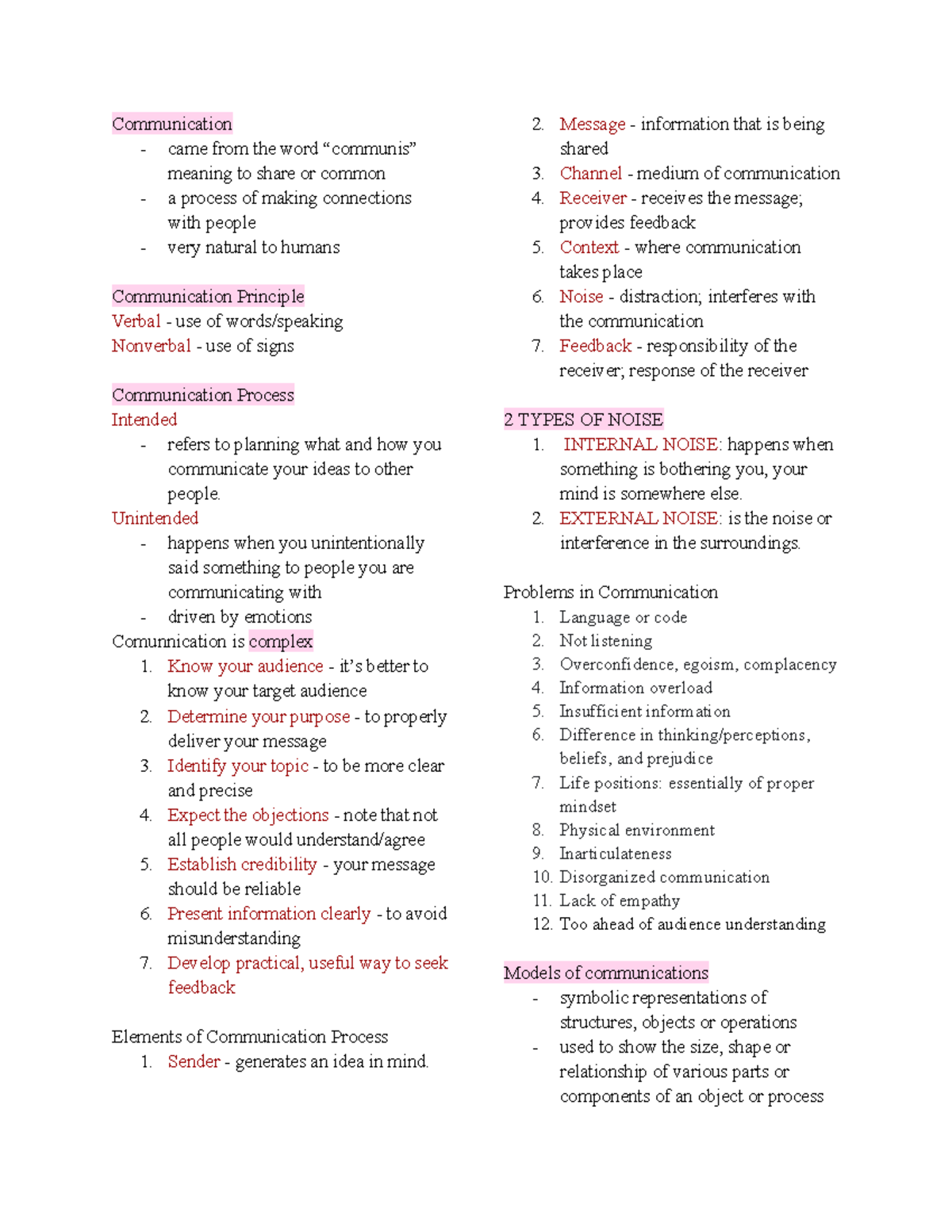 Communication Principles and Processes: A Purcomm Reviewer Guide - Studocu