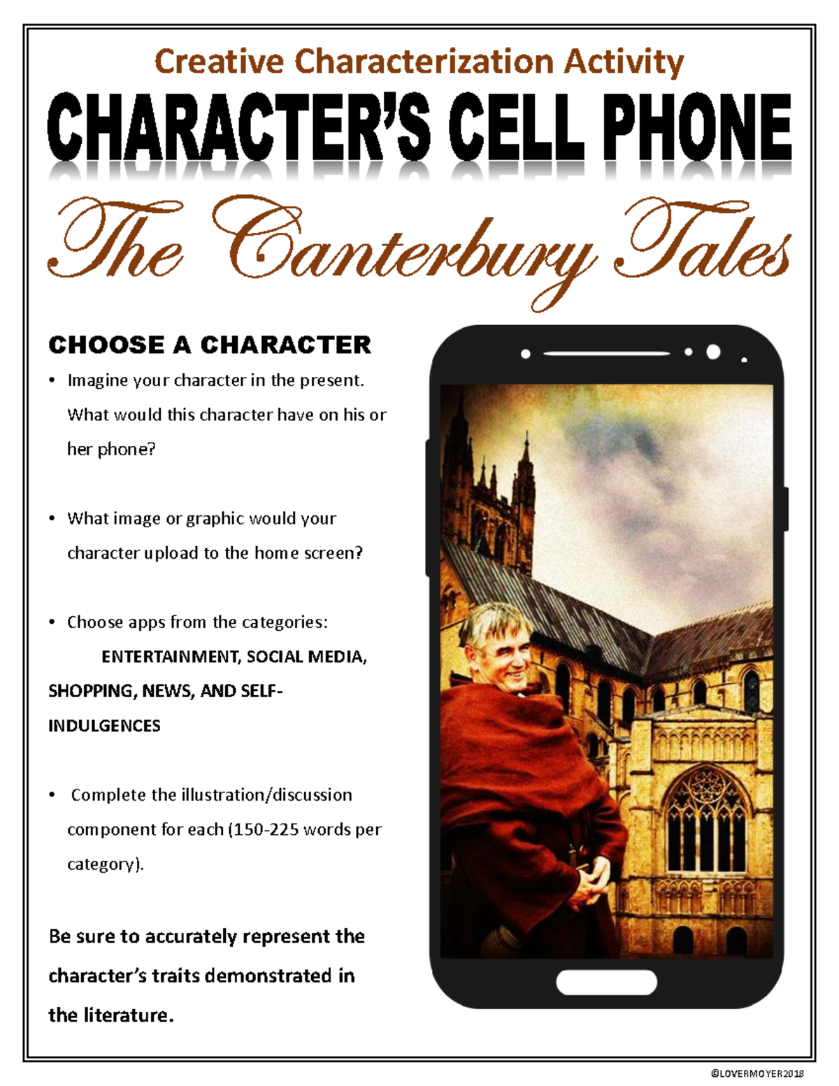 1 - The Canterbury Tales Characterization Activity The Pilgrim's Phone ...