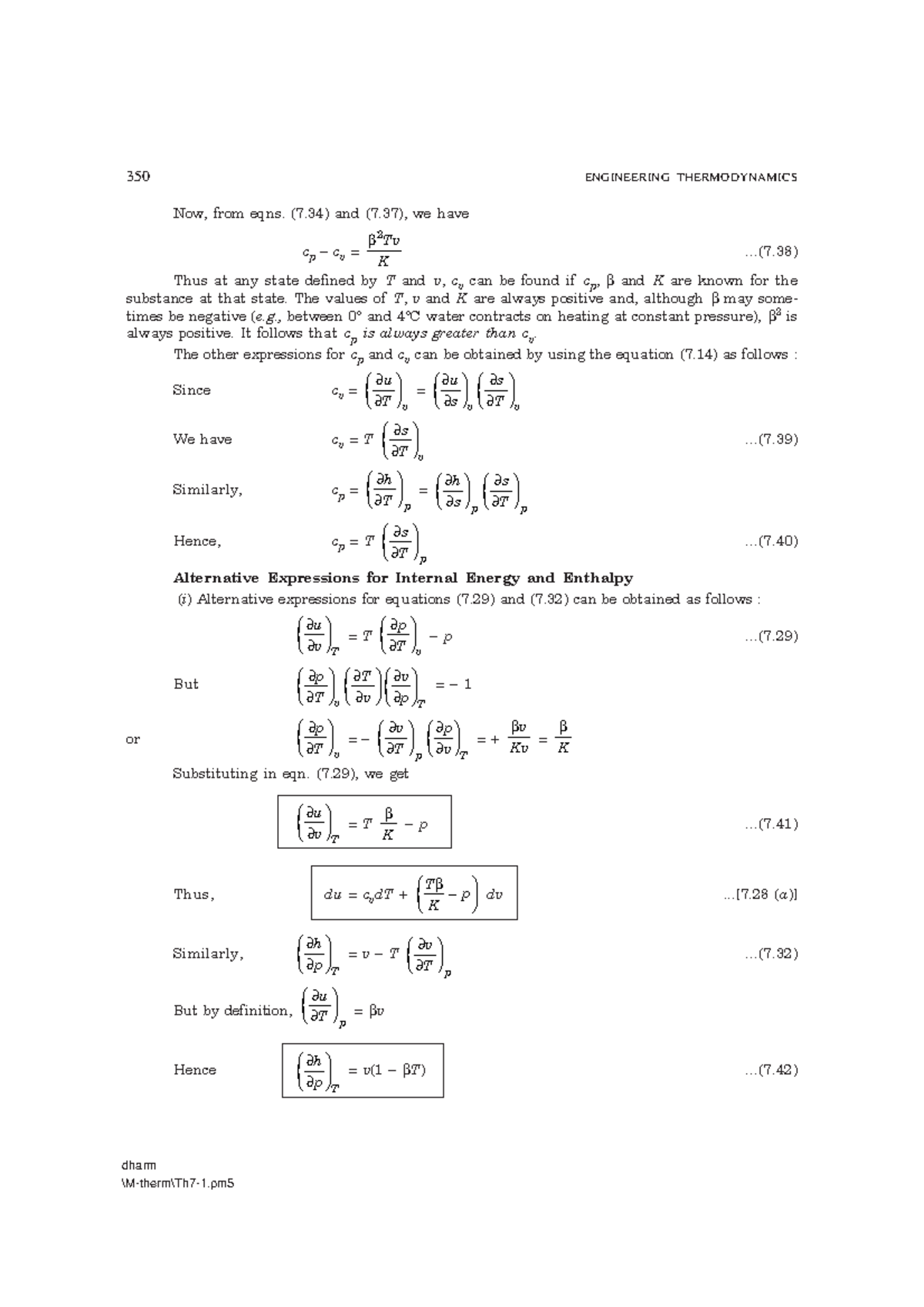 350 ENGINEERING THERMODYNAMICS: Key Concepts and Equations - Studocu