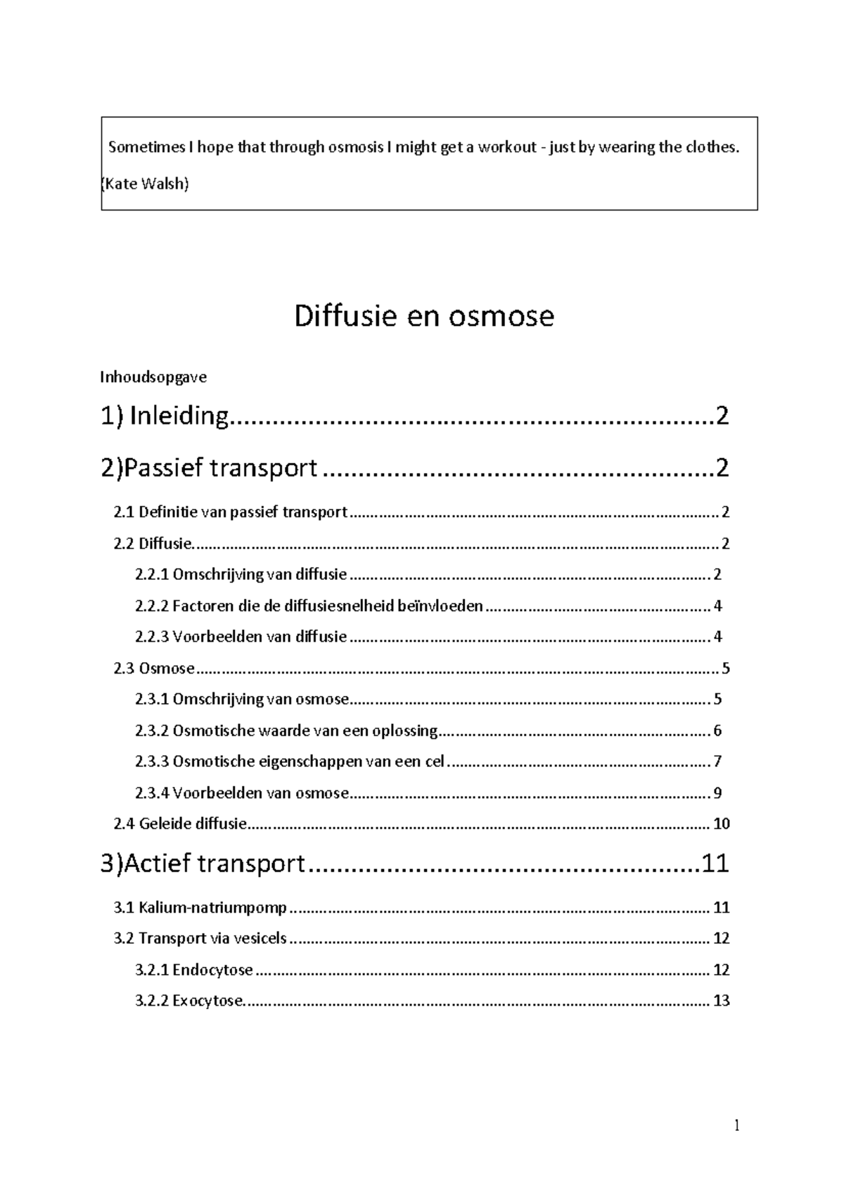Stofuitwisseling en Transportprocessen in Cellen (Biologie 3) - Studocu