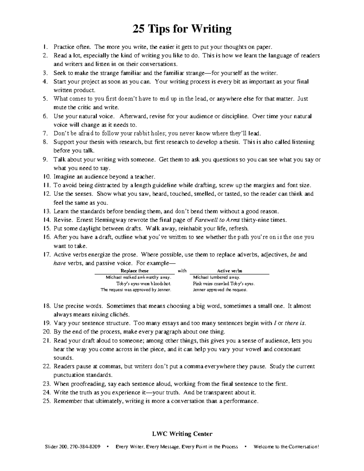 25 Essential Writing Tips for Every Writer - Studocu