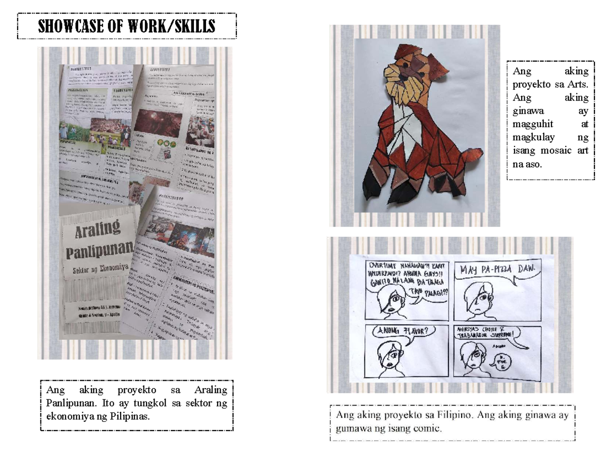 ESP - ASSIGNMENT SA ESP: Proyekto sa Araling Panlipunan at Sining - Studocu