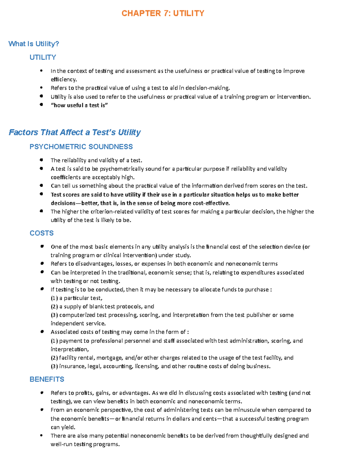 Chapter 7 Utility - CHAPTER 7: UTILITY What Is Utility? UTILITY In the ...