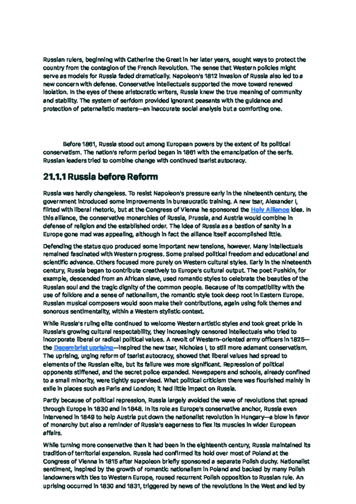 Reform Era in Russia: Emancipation of Serfs and Industrialization ...