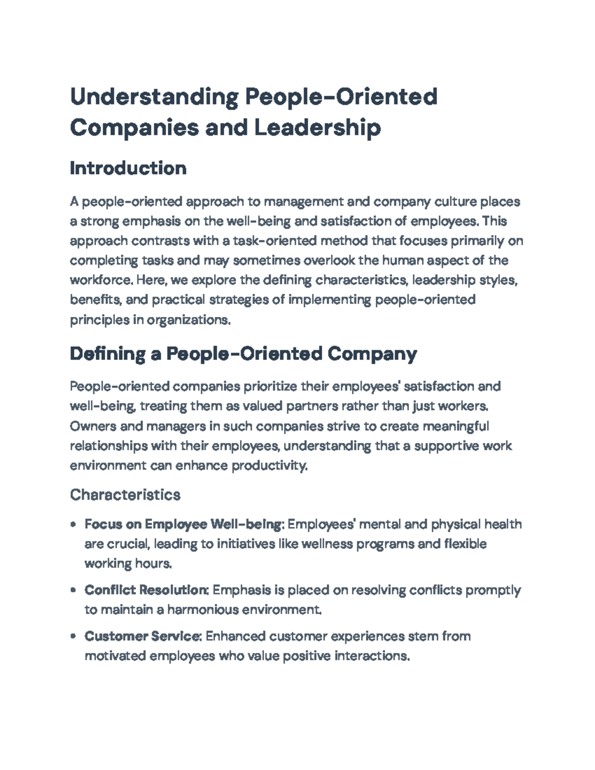 People-Oriented Management: Enhancing Employee Satisfaction ...