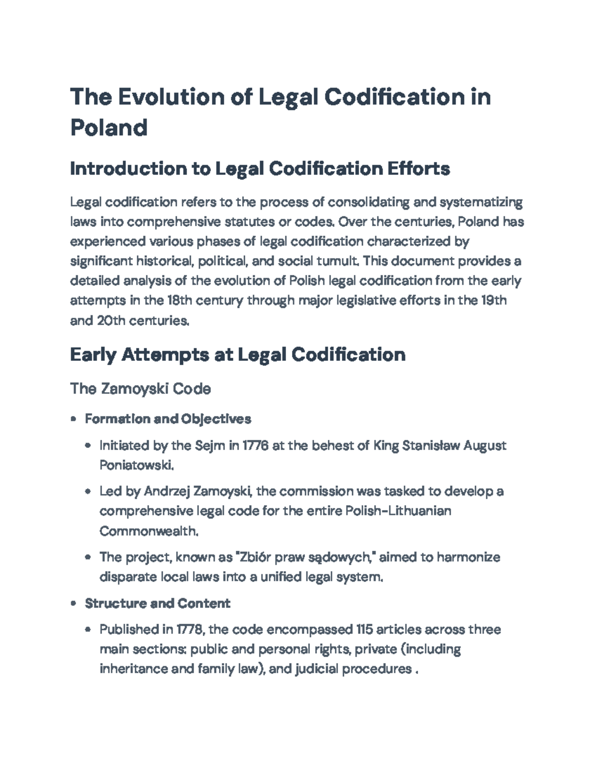 The Evolution of Legal Codification in Poland: Historical Perspectives ...