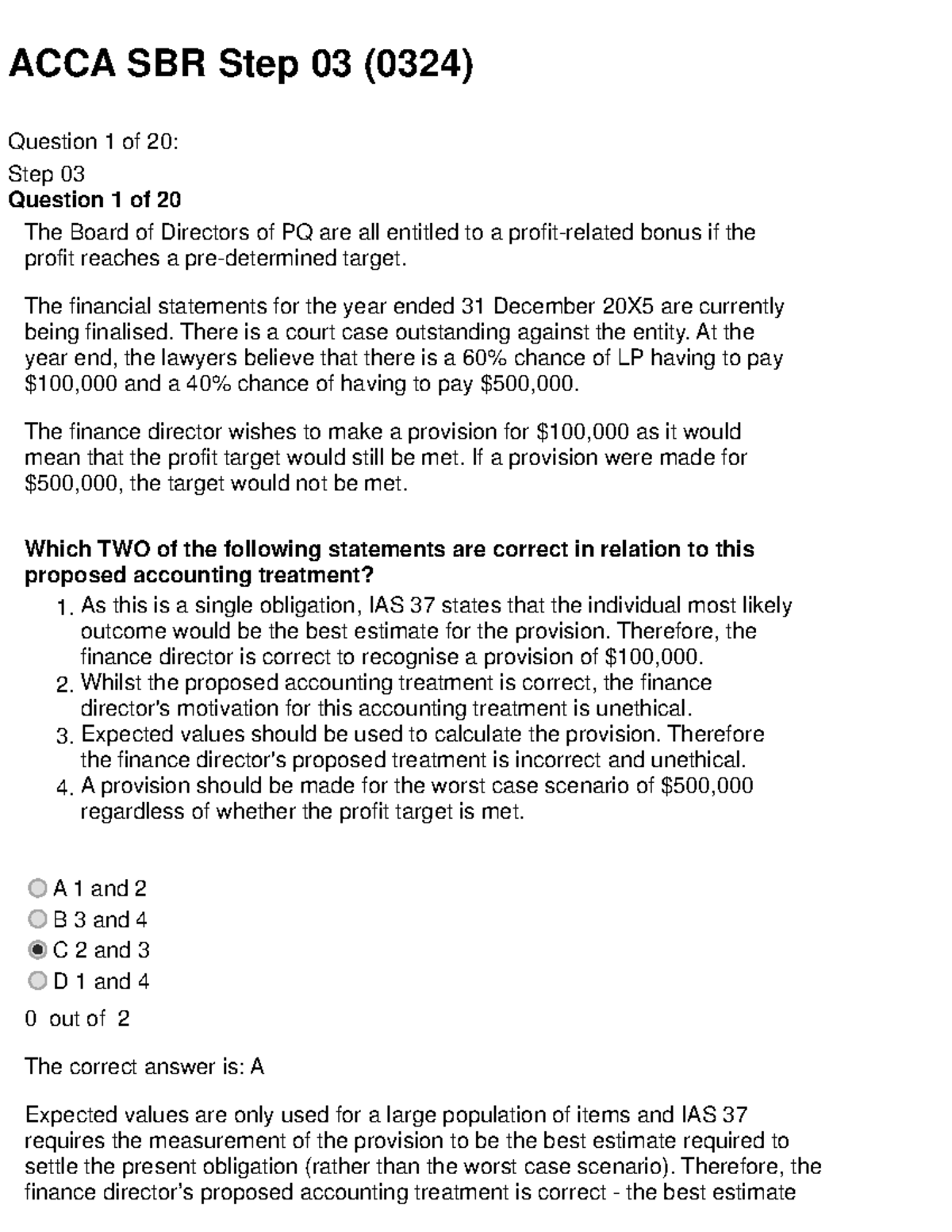 ACCA SBR Step 03 (0324) - Comprehensive Exam Questions and Answers ...