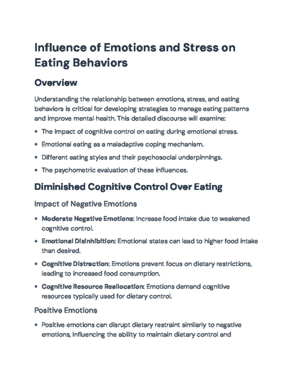 Emotional Influences and Eating Behaviors: Understanding Stress Effects ...