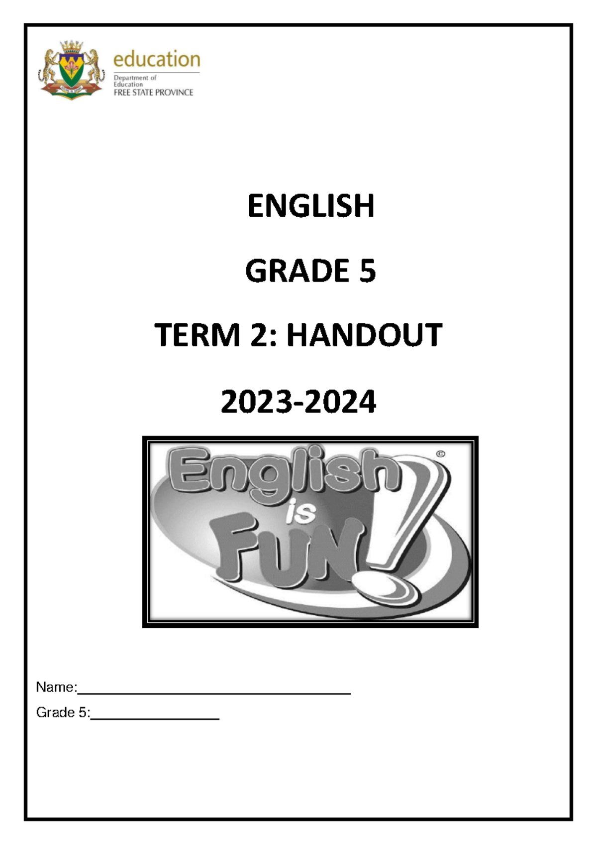 Grade 5 English Language Handout Term 2 2023-2024 - Studocu