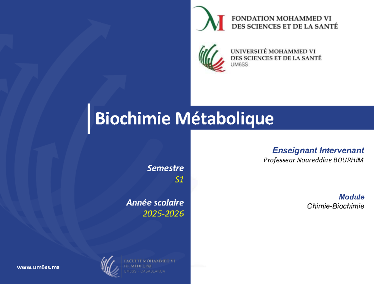 Chapitre 2: Métabolisme des Lipides - Biochimie Métabolique - Studocu