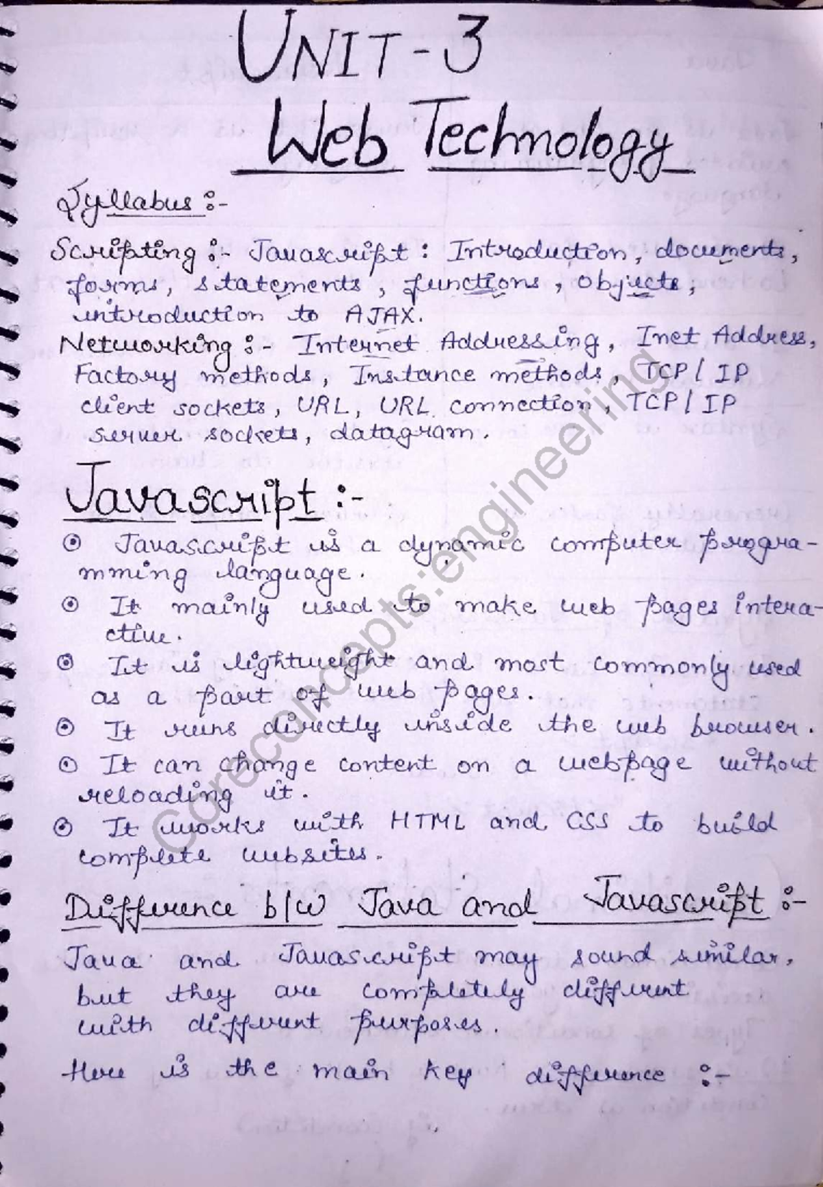 Unit-3 Web Technology Notes - BCS502 for BTech 3rd Year - Studocu