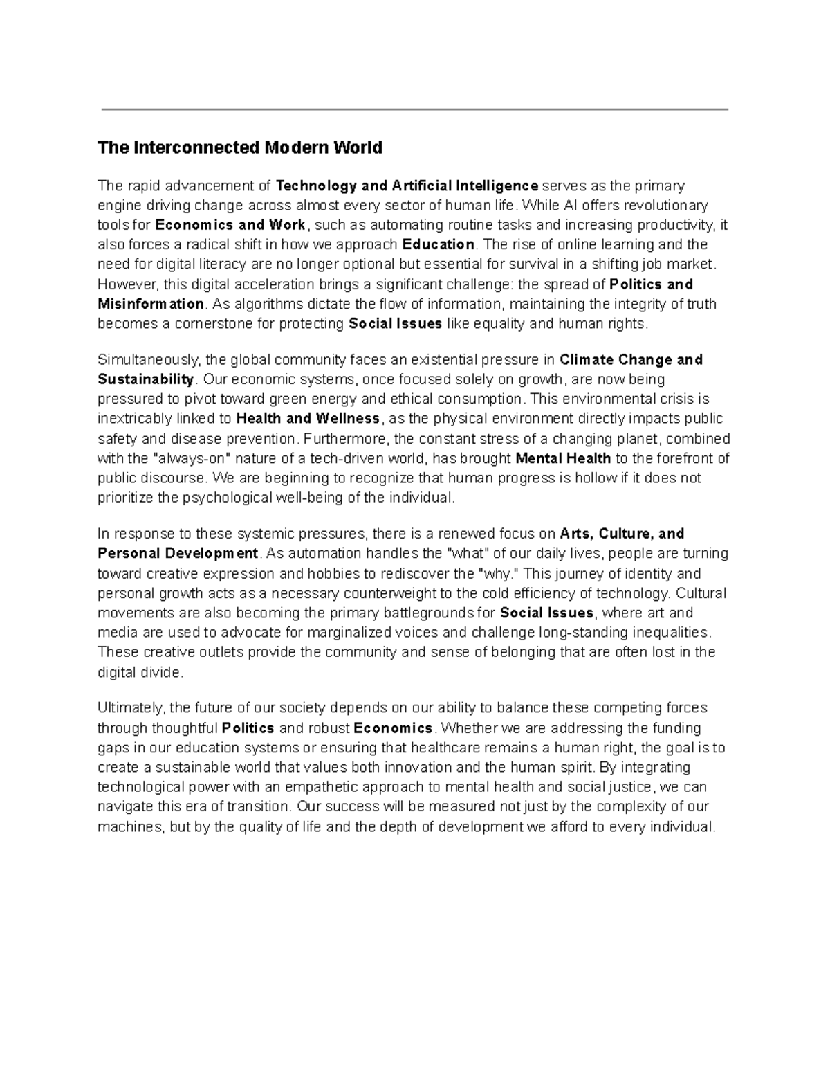 The Interconnected Modern World: Tech, AI, and Social Change Insights ...