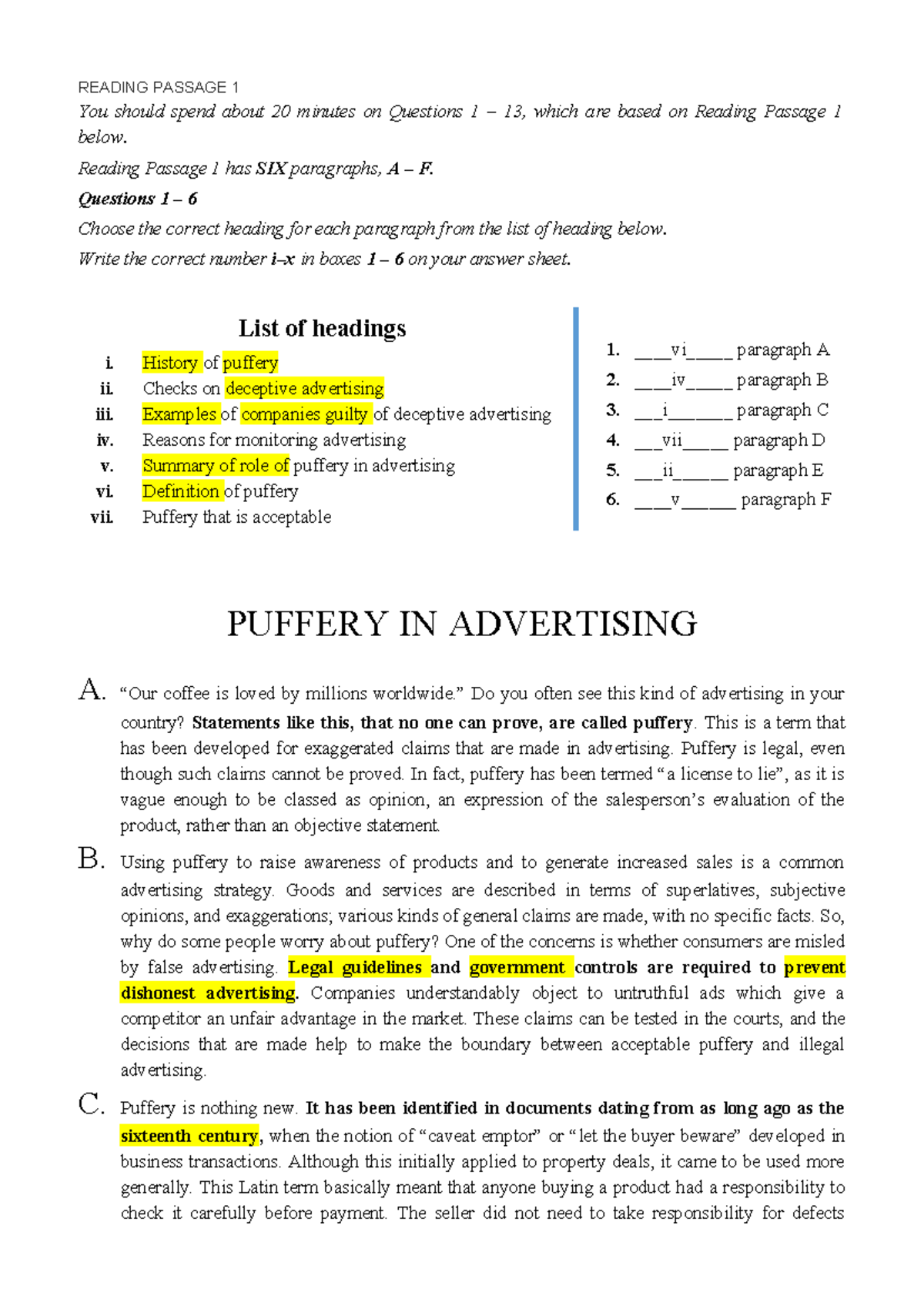 MR6 - Puffery in Advertising: Understanding Its Role and Impact - Studocu