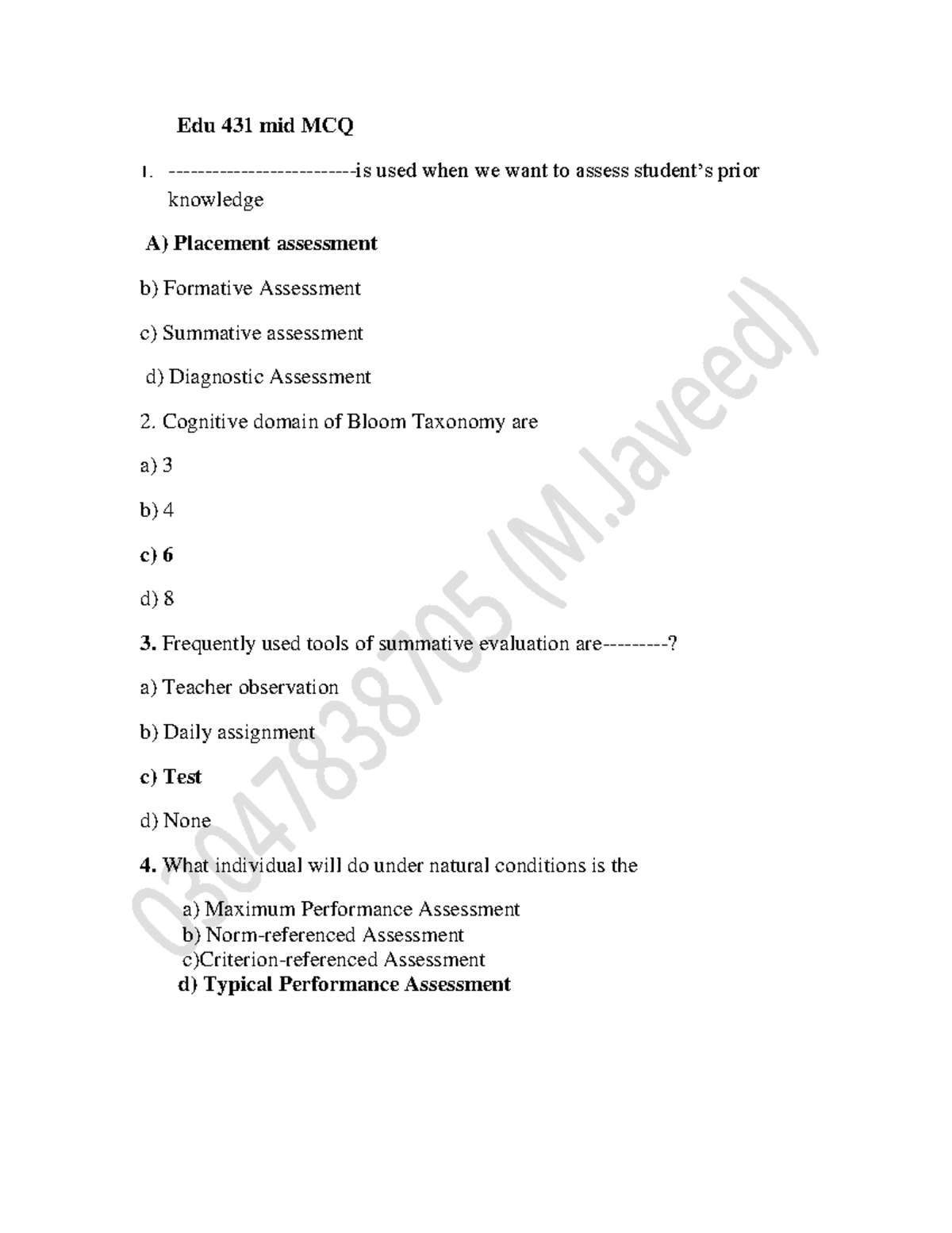 Edu431 final MCQ - Good - Edu 431 mid MCQ -is used when we want to ...