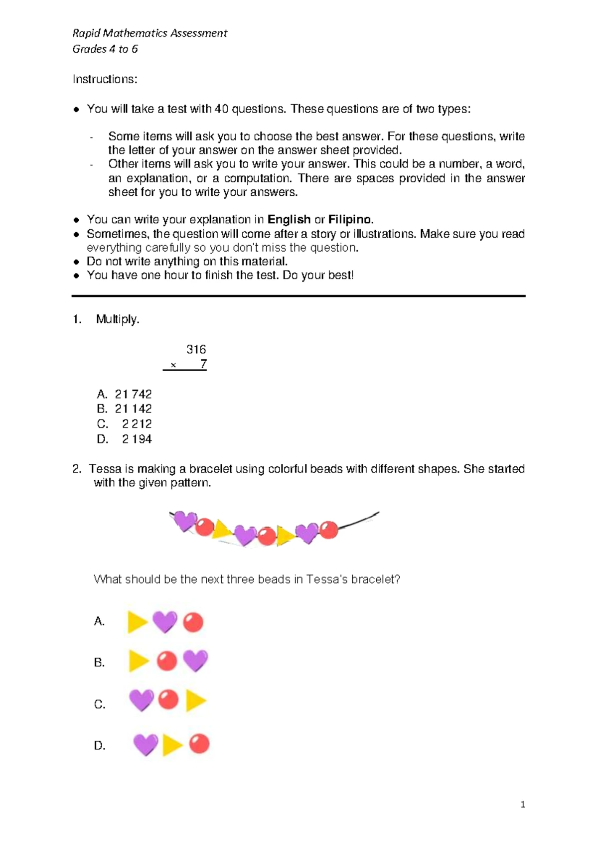 Curriculum Guide Grade 8 Math - Grade Level: Grade 8 Subject ...