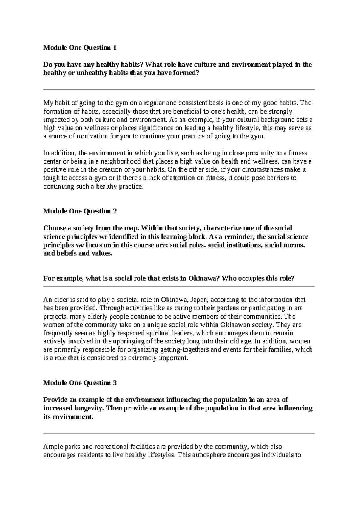 Module 1-2 - Full Credit received - Module One Question 1 Do you have ...