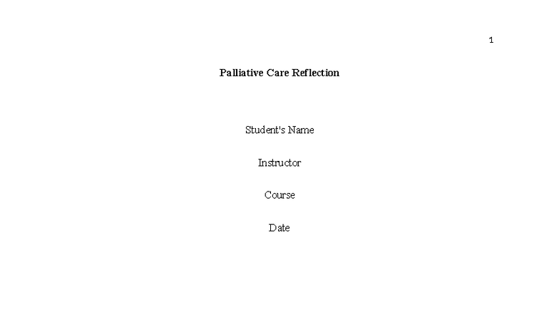 Palliative Care Reflection: Insights and Applications for Clinical ...