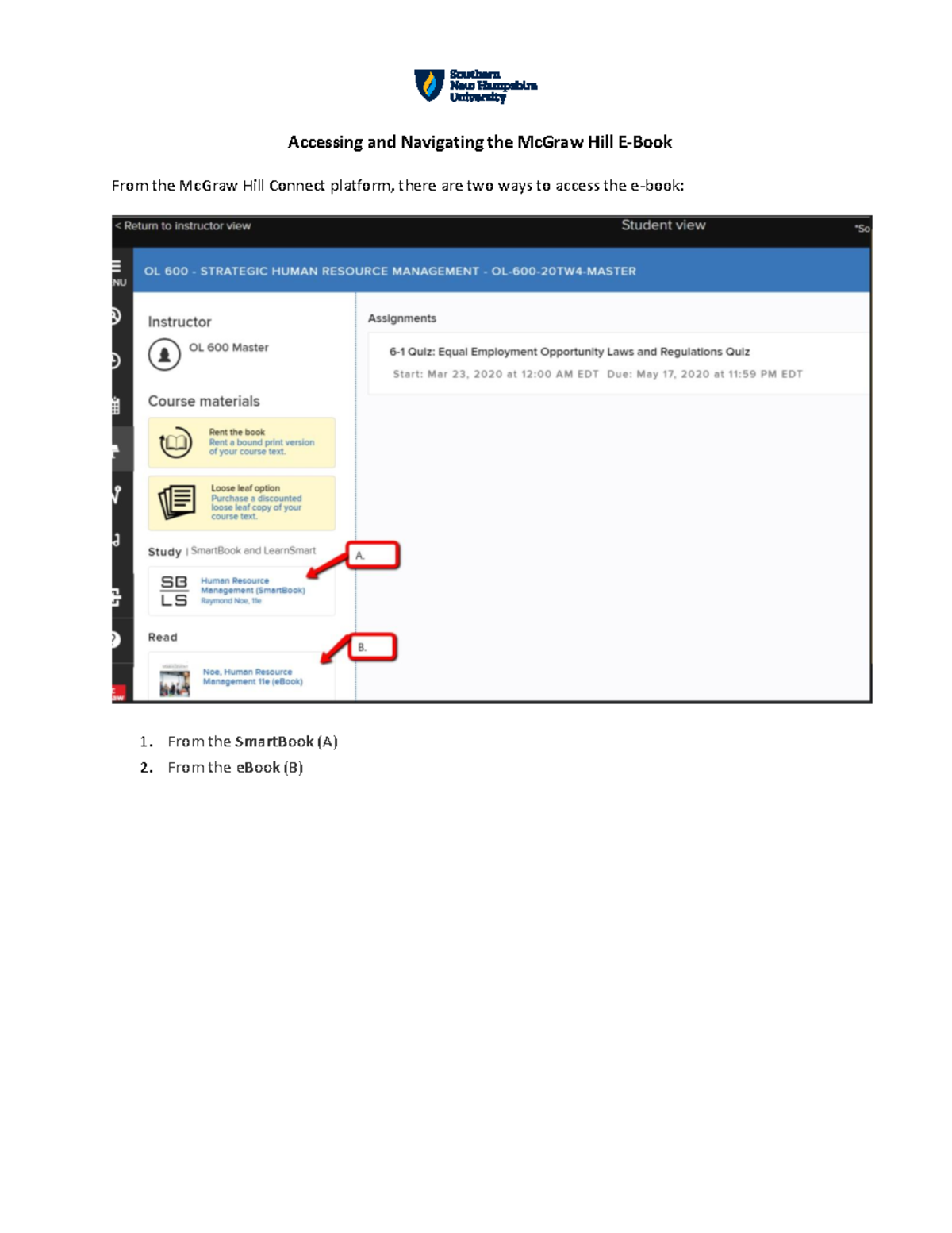 Accessing and Navigating the Mc Graw-Hill E-Book - HRM-200-T3642 - From ...