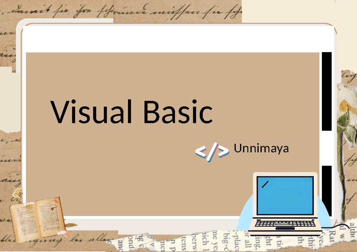 VB 101: Intro to Visual Basic Programming Concepts and Tools - Studocu