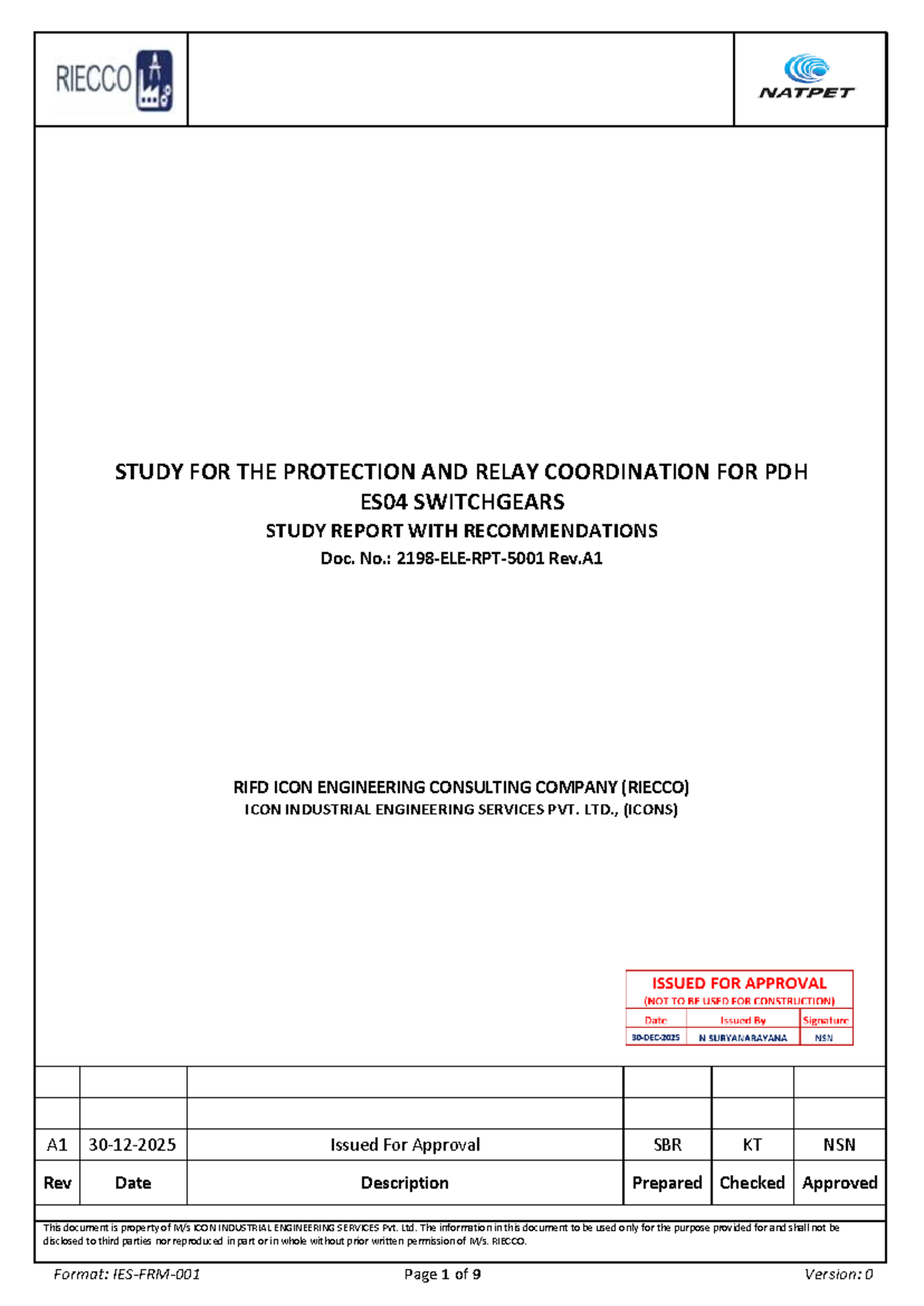 Protection and Relay Coordination Study for PDH ES04 Switchgears Report ...