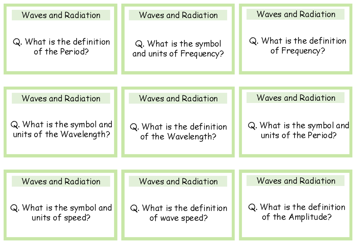 Flashcards N5 - Waves & Radiation Study Guide - Studocu