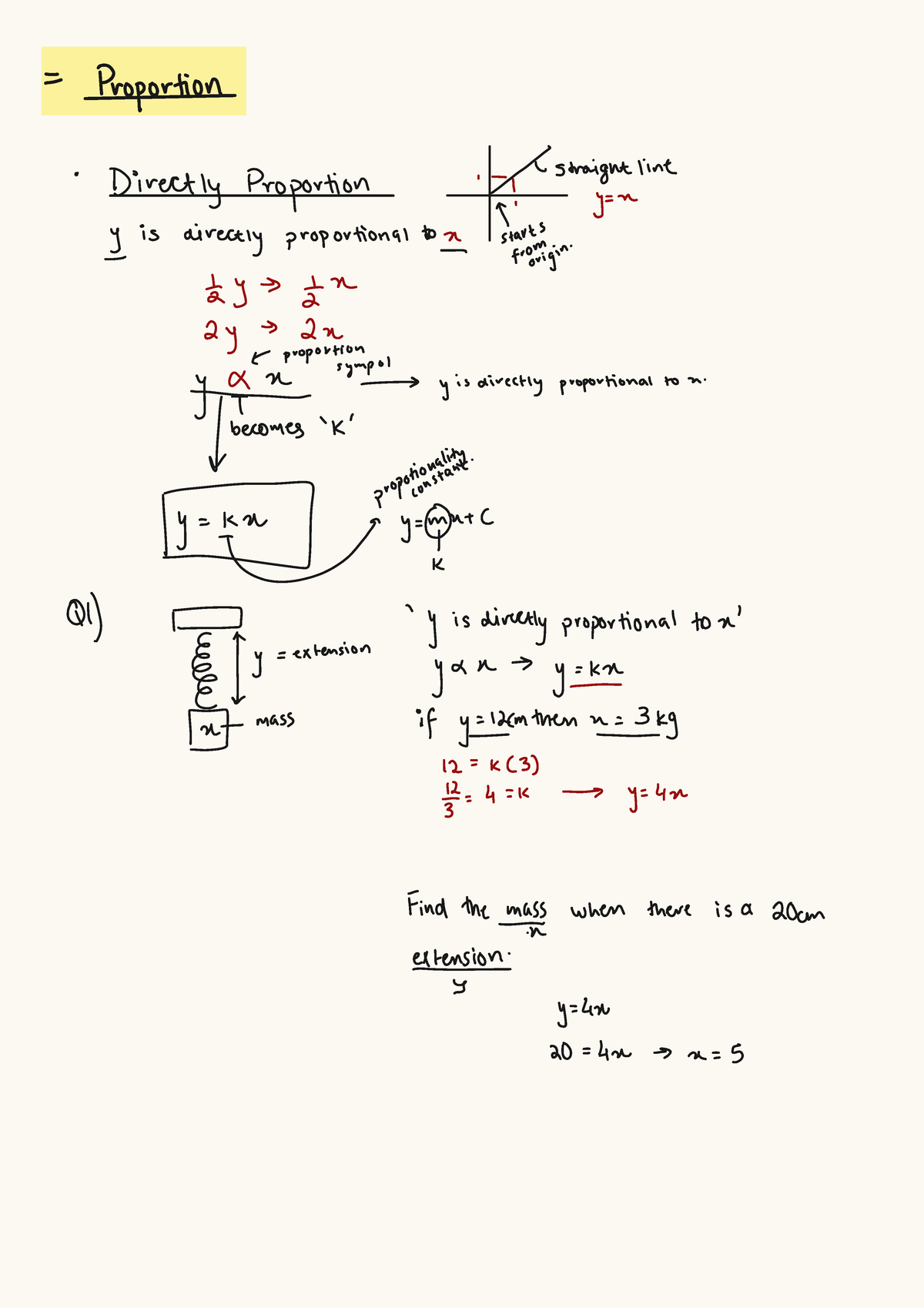 Proportion and Inverse Proportionality - IGCSE Maths A Notes - Studocu