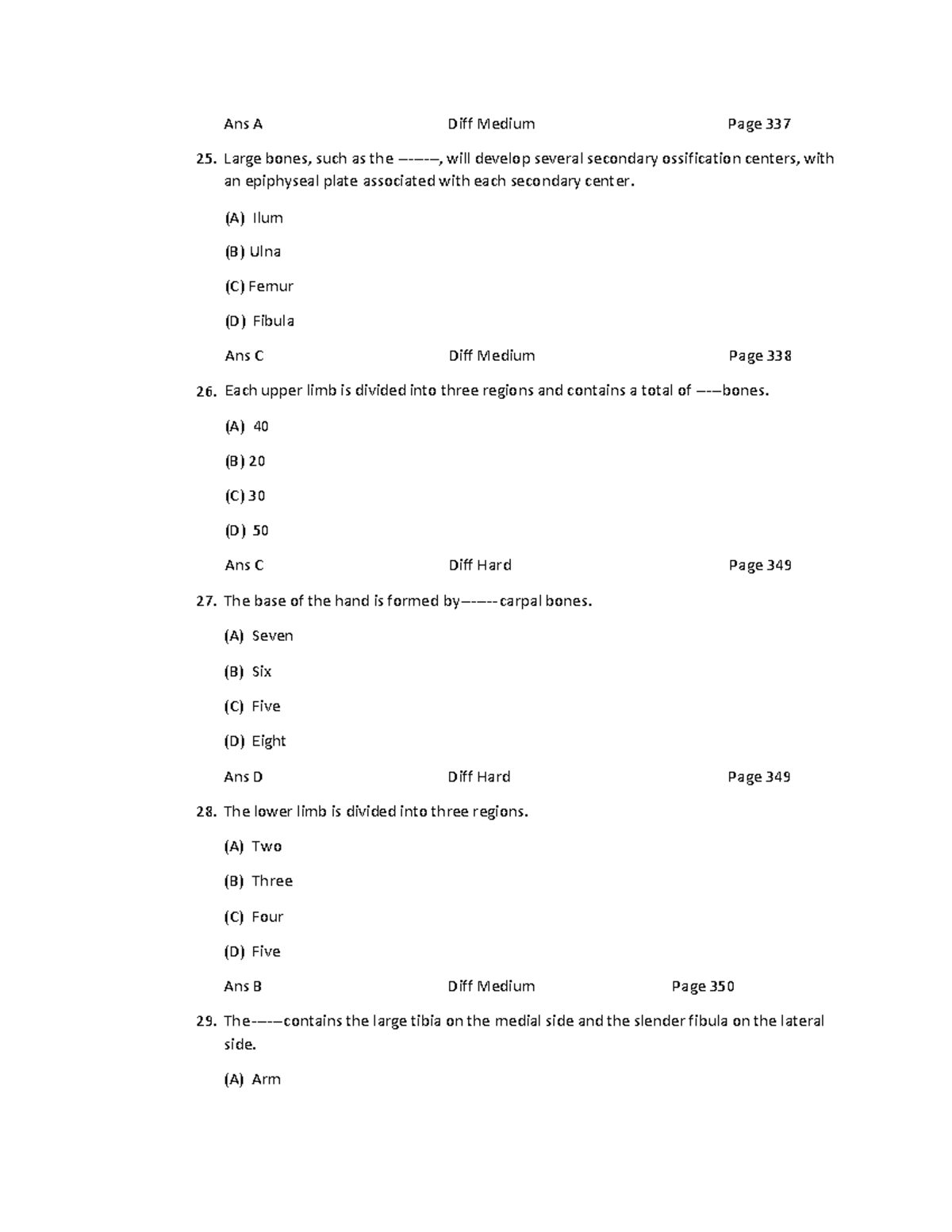 Test Bank for Anatomy and Physiology (OpenStax 2nd Ed) - Medium & Hard ...