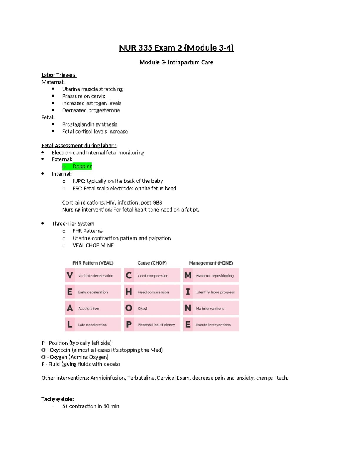 OB Practice Exam 2: Key Concepts and Labor Management - Studocu