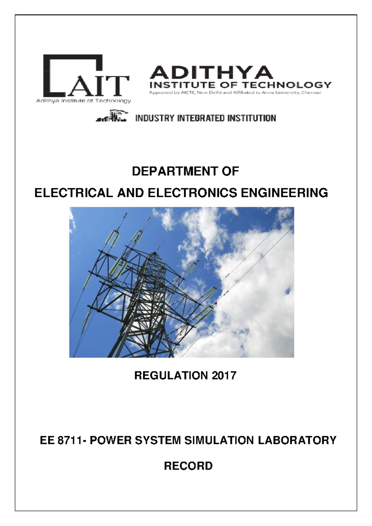 PSS Manual - DEPARTMENT OF ELECTRICAL AND ELECTRONICS ENGINEERING ...