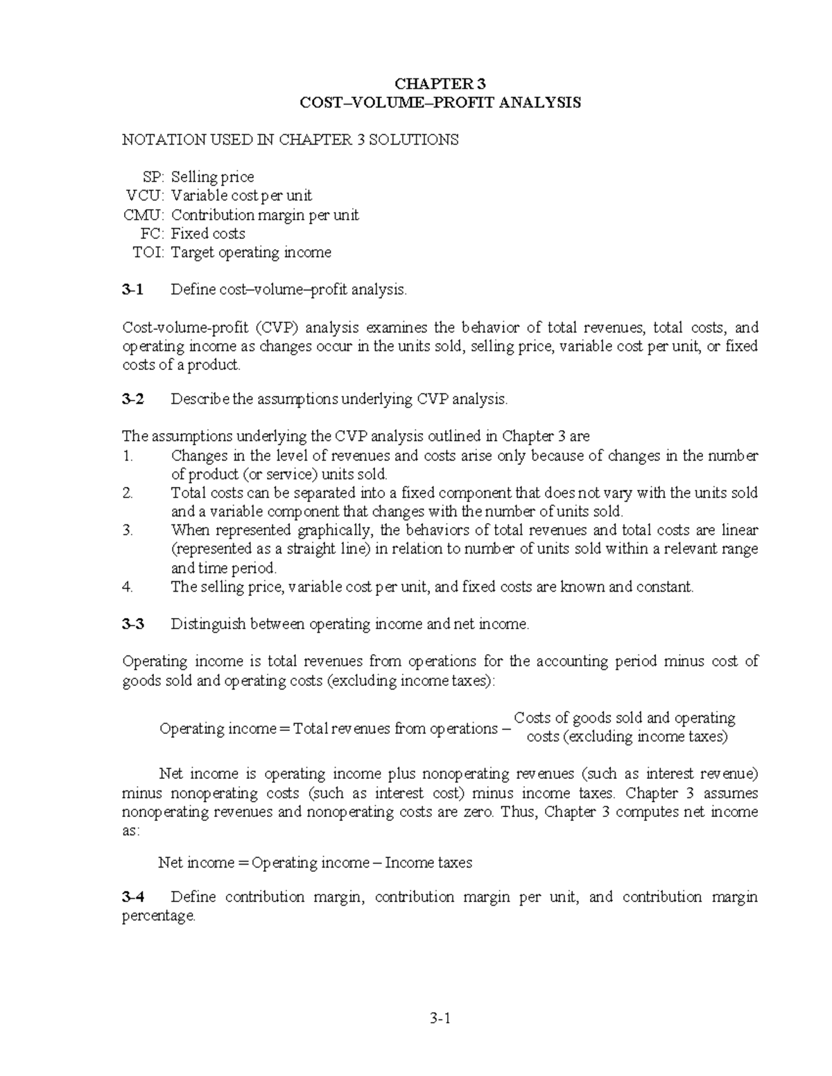 Lecture 2 CVP & Decision Making Under Uncertainty - Chapter 3 - Warning: TT: undefined function ...