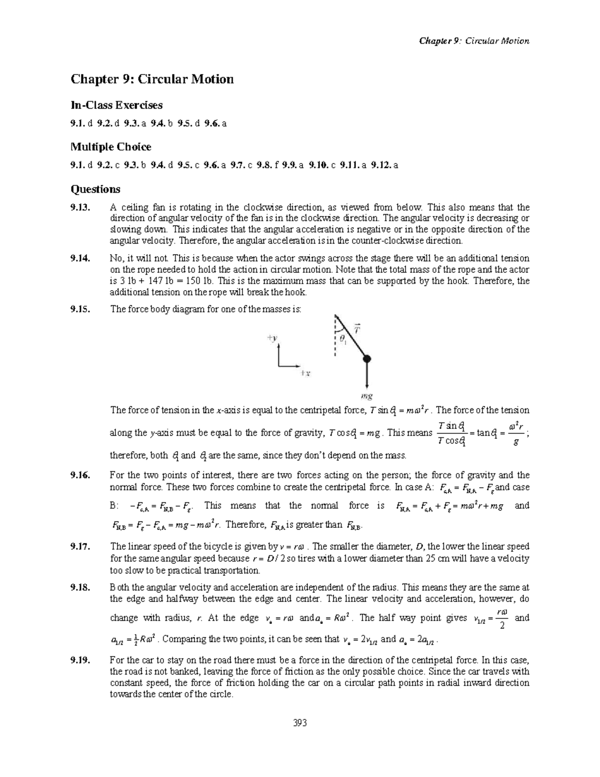 Chapter 9: Circular Motion Solutions and Exercises - Studocu