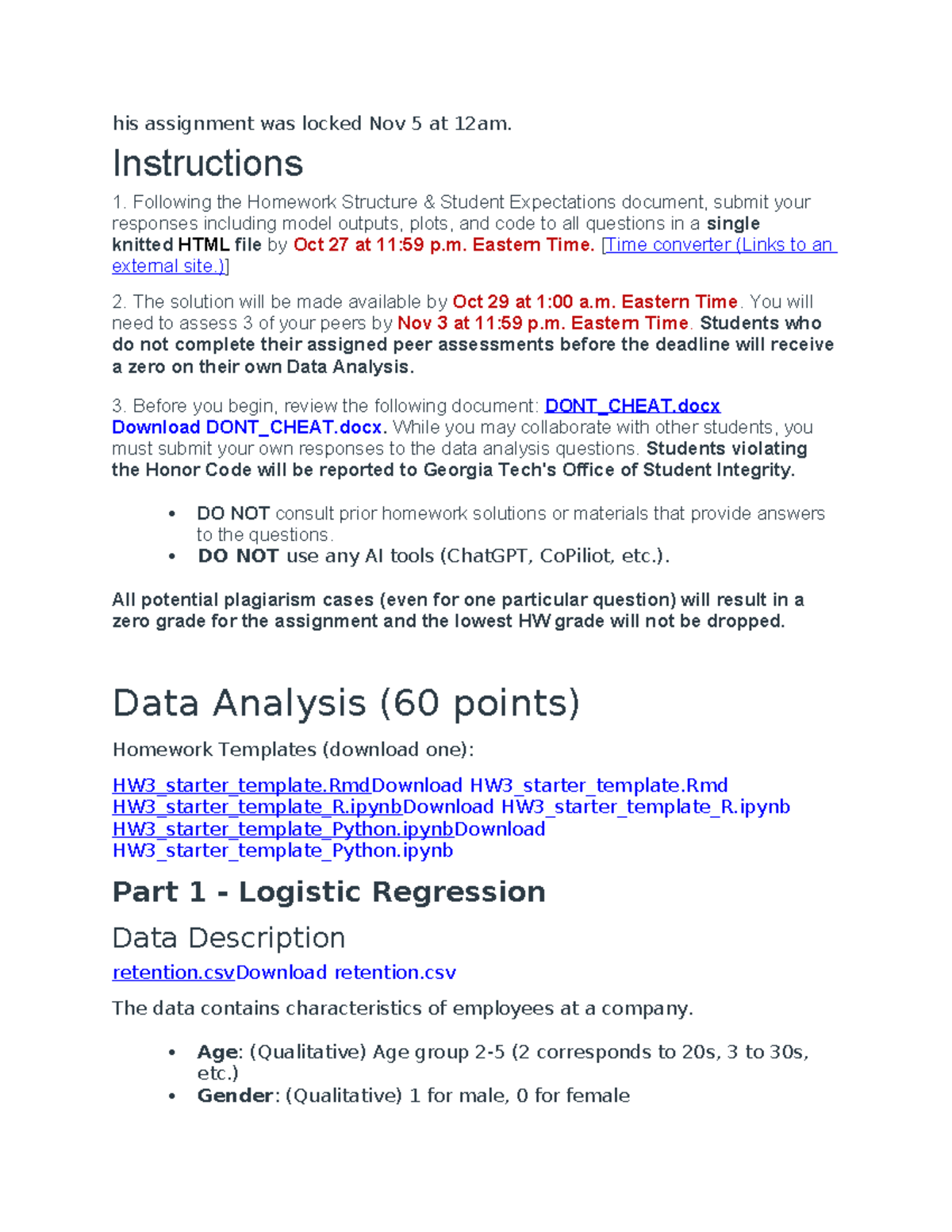 HW3 6414 - Data Analysis with Logistic and Poisson Regression - Studocu