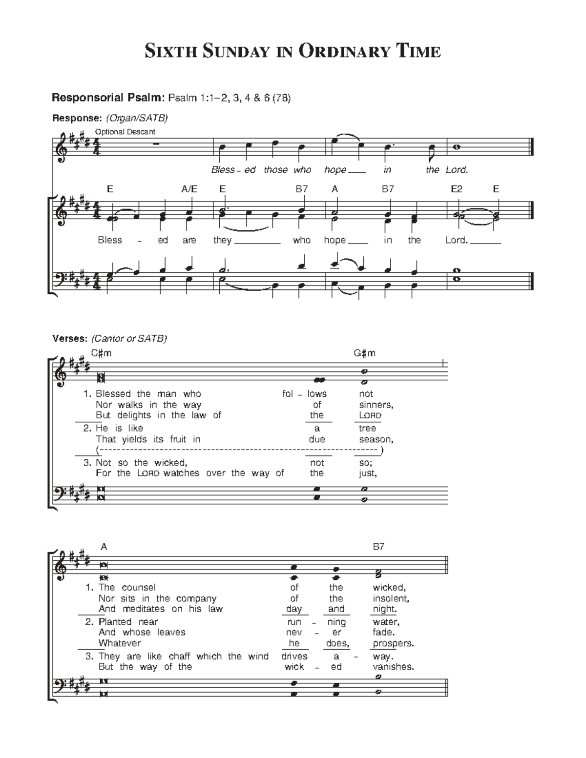 Psalm 6A Option 2 - Responsorial Psalm Notes for Ordinary Time - Studocu