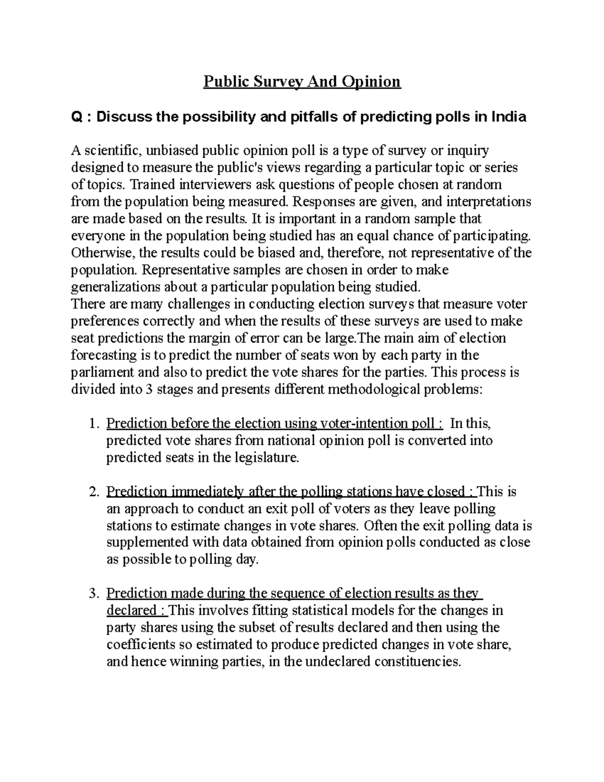 Course Code: PSY 202 - Pitfalls & Predictions in Indian Polling Methods ...