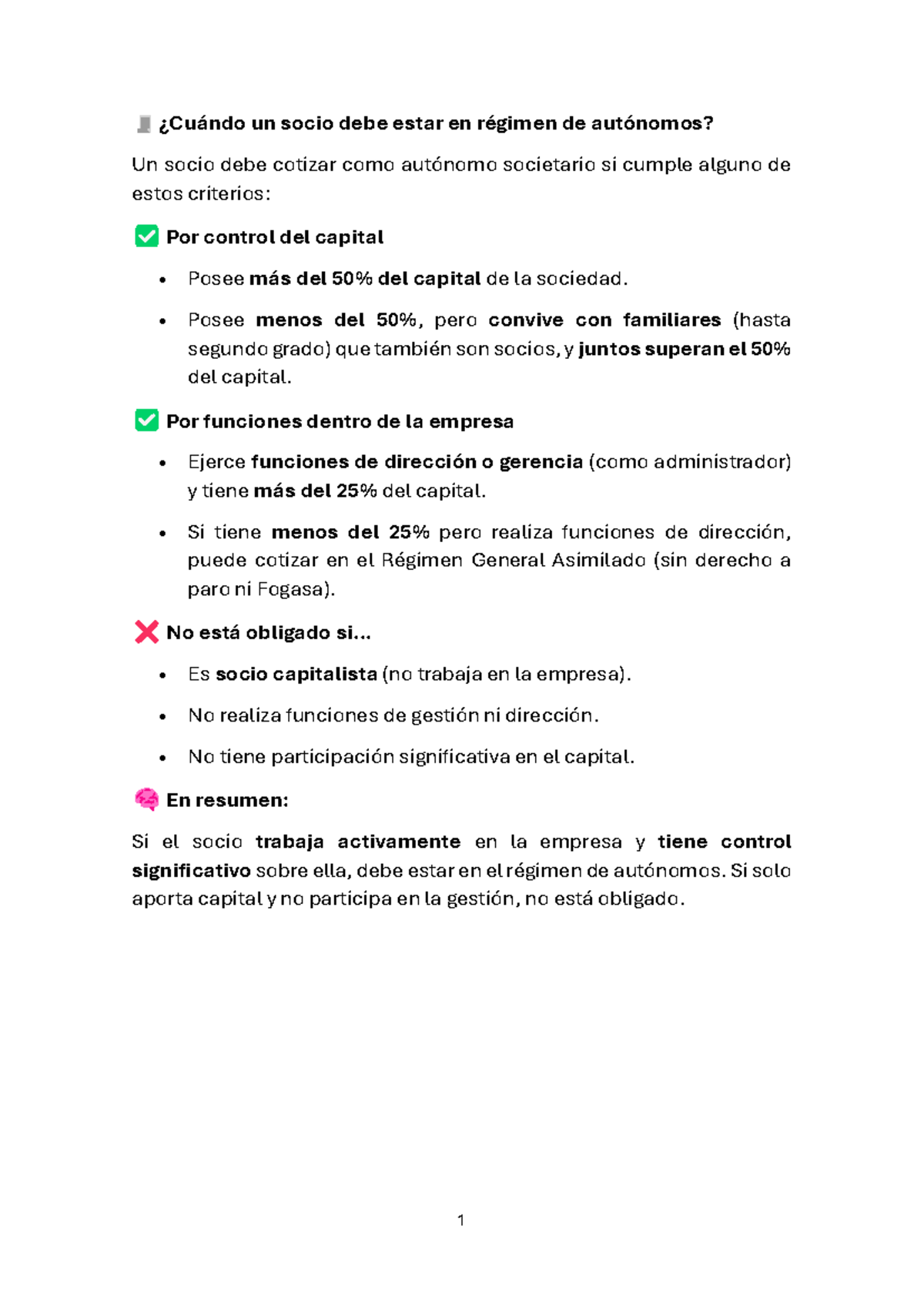 Régimen de Autónomos Societarios: Criterios y Obligaciones - Studocu