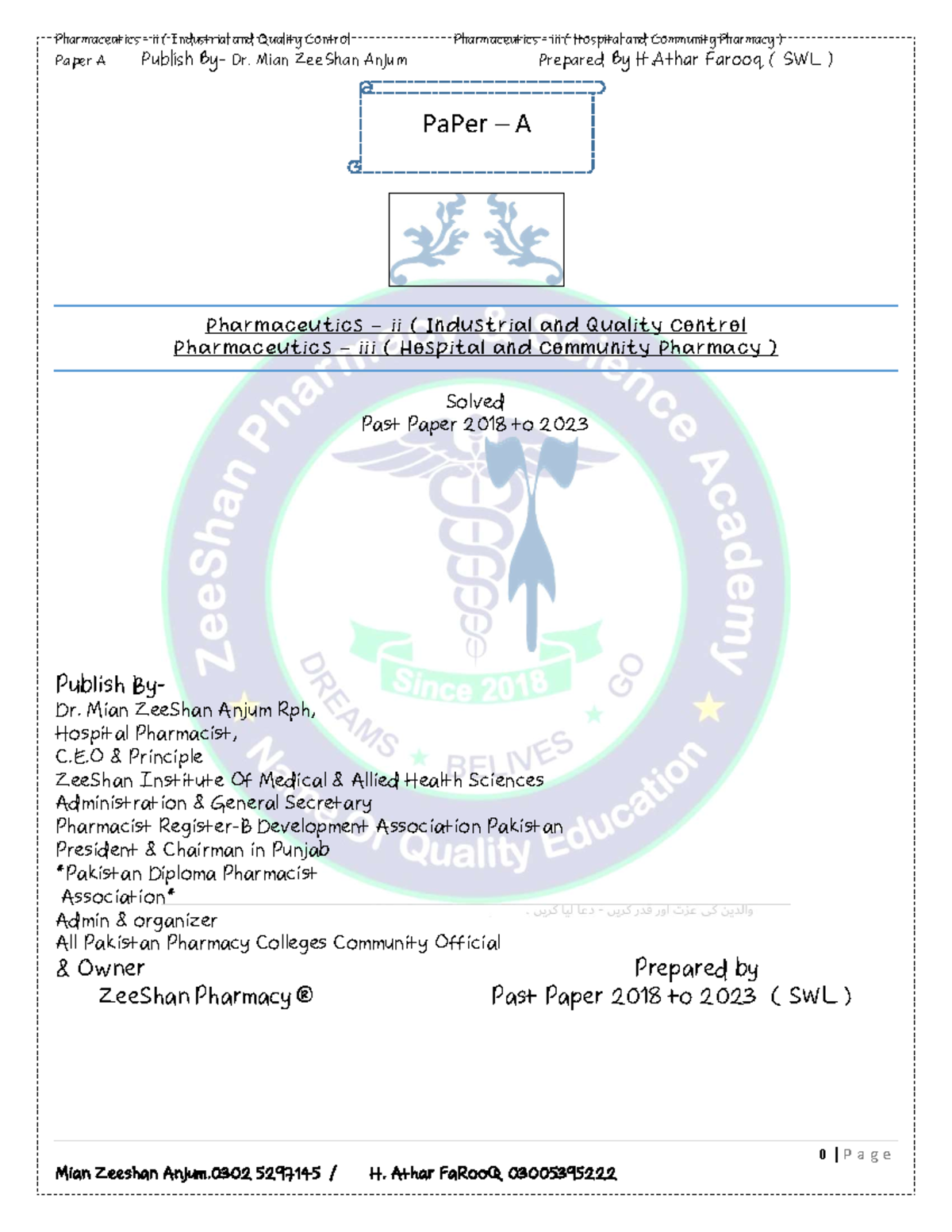Second Year Paper A - 1 (28-4-24): Past Papers & Key Topics Summary ...